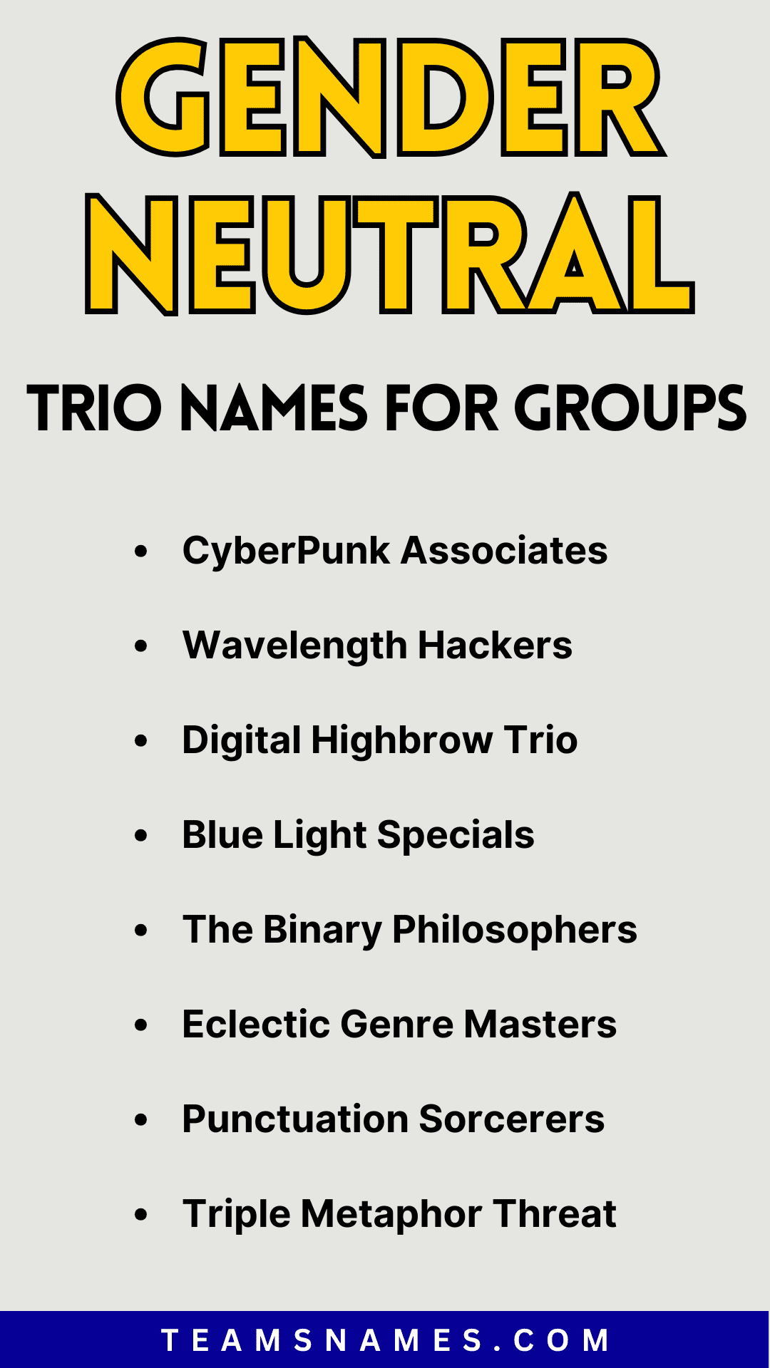 500 Creative Funny And Unique Trio Names For Groups Of 3 500 Creative Funny And Unique Trio Names For Groups Of 3