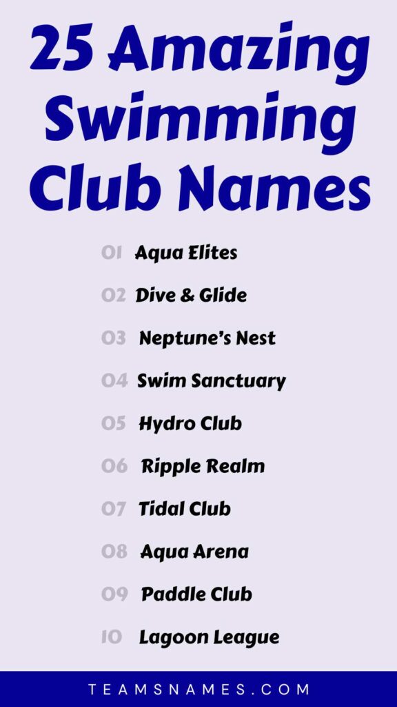 500 Creative And Cool Swim Team Names To Make A Splash