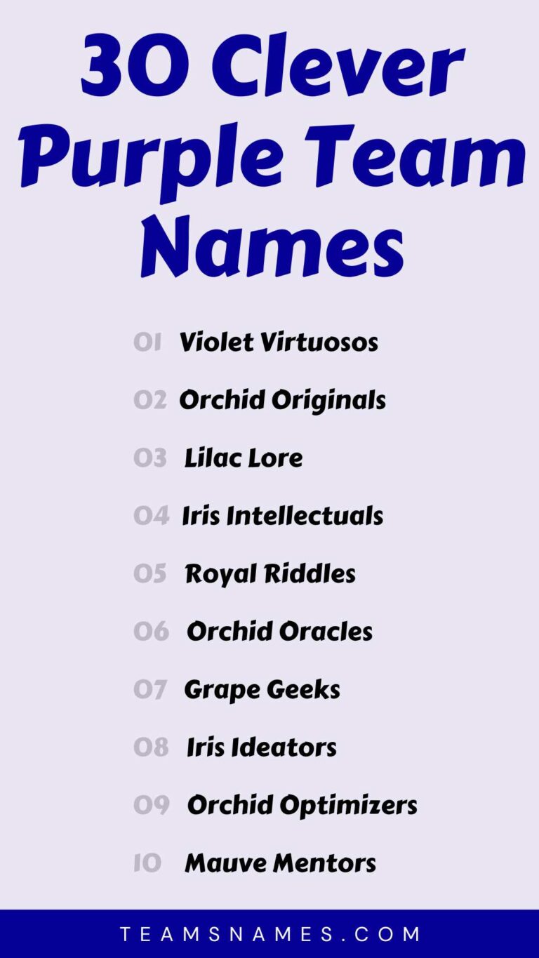 250 Unique and Fun Purple Team Names for Every Occasion