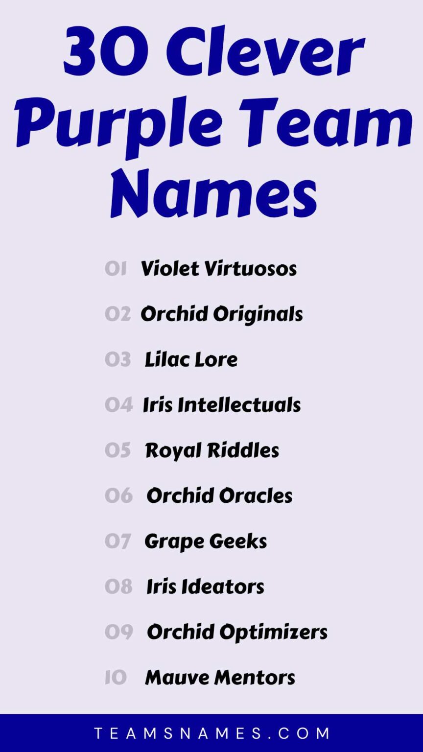 250 Unique and Fun Purple Team Names for Every Occasion