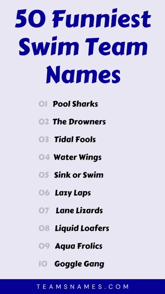 500 Creative And Cool Swim Team Names To Make A Splash 500 Creative And Cool Swim Team Names To Make A Splash