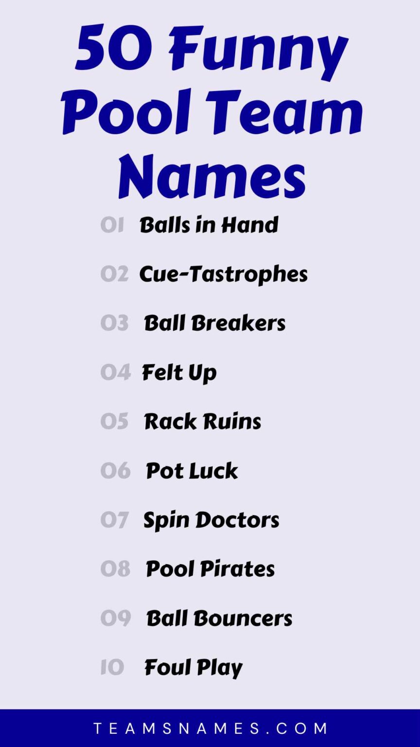380 Awesome Pool Team Names You Wish You'd Thought First