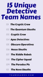 240 Clever Detective Team Names for Your Next Mystery