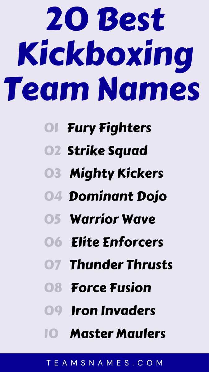 210 Killer Kickboxing Team Names to Dominate the Ring