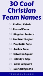 590+ Good Christian Team Names for Inspiring Your Group
