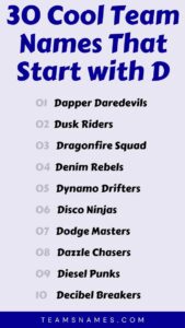 555 Clever Team Names That Start with D to Dominate Game