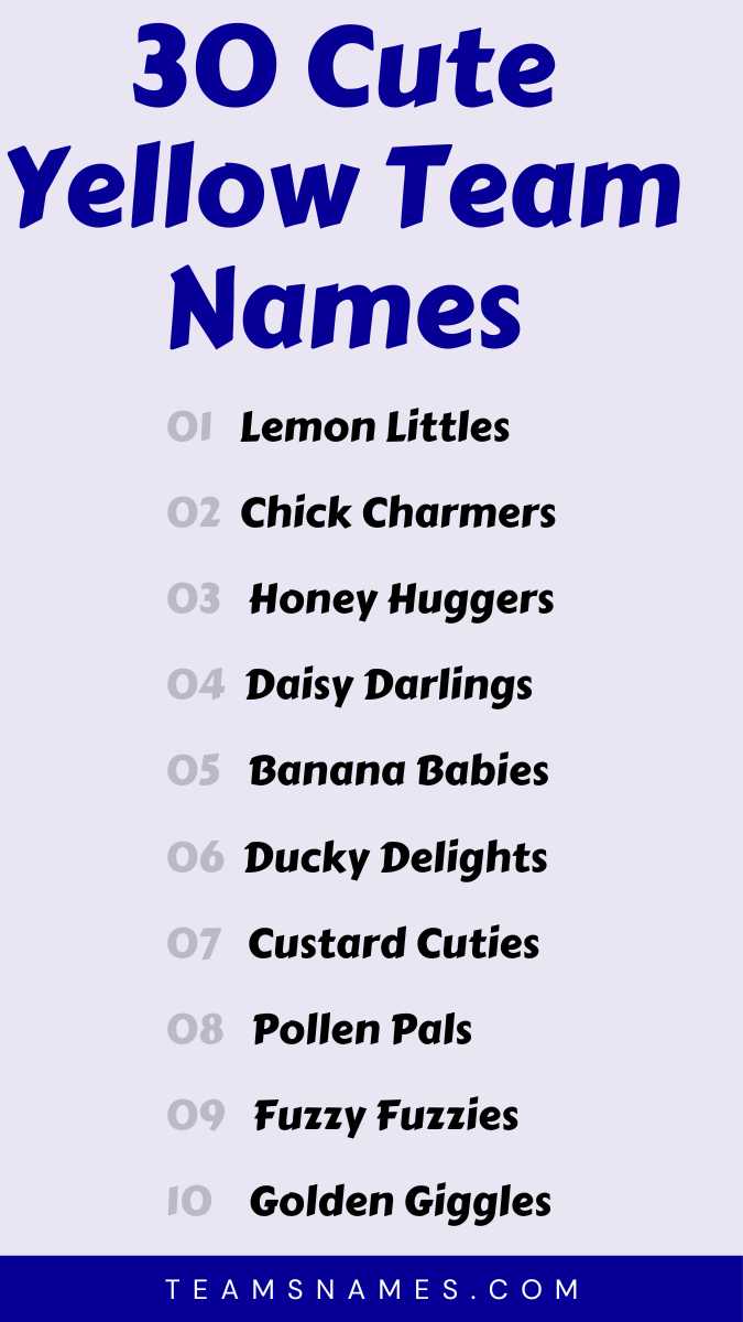 545 Exciting Yellow Team Names to Make Your Team Shine