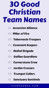 590+ Good Christian Team Names for Inspiring Your Group