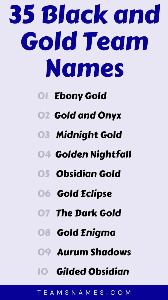 445 Best Gold Team Names That Shine Brighter Than Gold