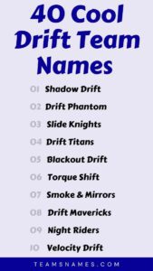 445 Exciting Pro Drift Team Names That Exude Power and Style