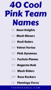 650 Cool Pink Team Names That Will Make Your Team Shine