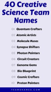 510 Awesome Science Team Names to Use Right Now