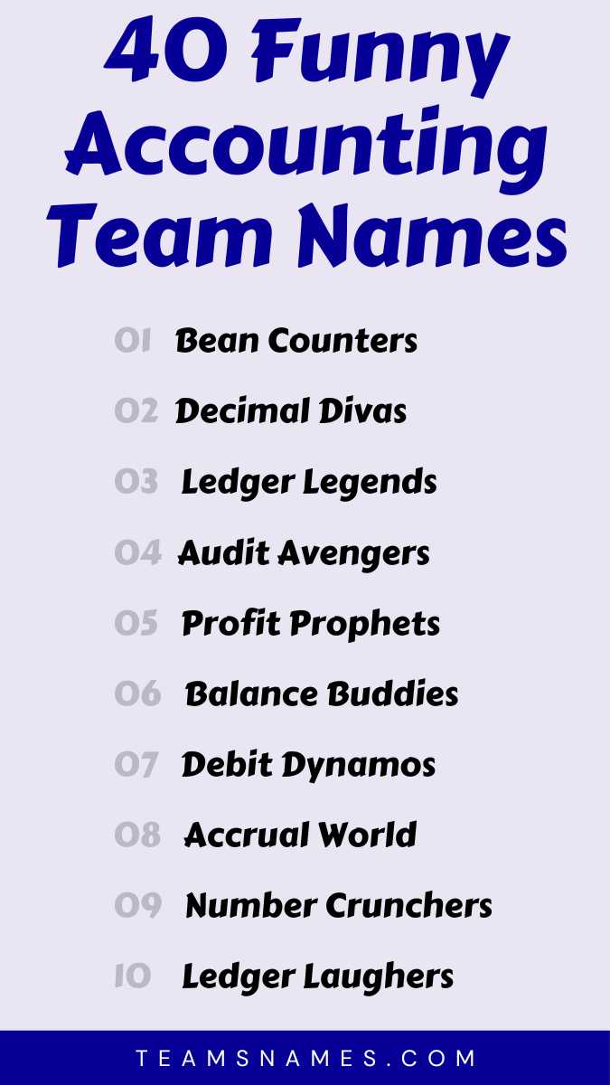 475 Amazing Accounting Team Names for Every Occasion