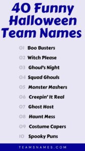 685 Spooky Halloween Team Names to Haunt Events
