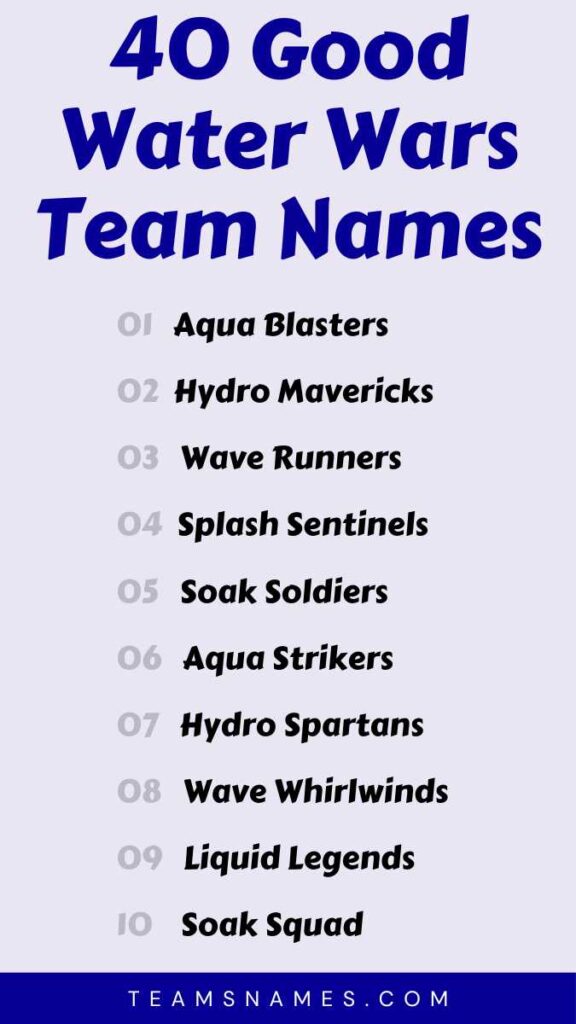 435 Cool Water Wars Team Names For Epic Showdowns