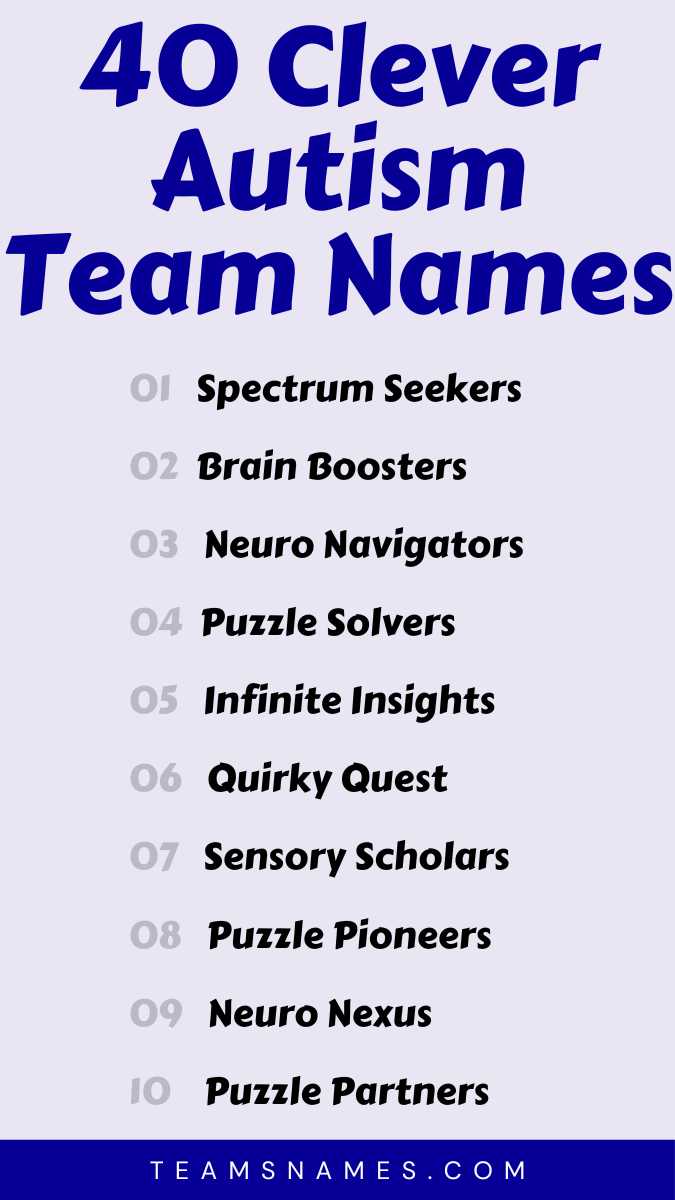 440 Inspiring Autism Team Names to Support Your Cause!