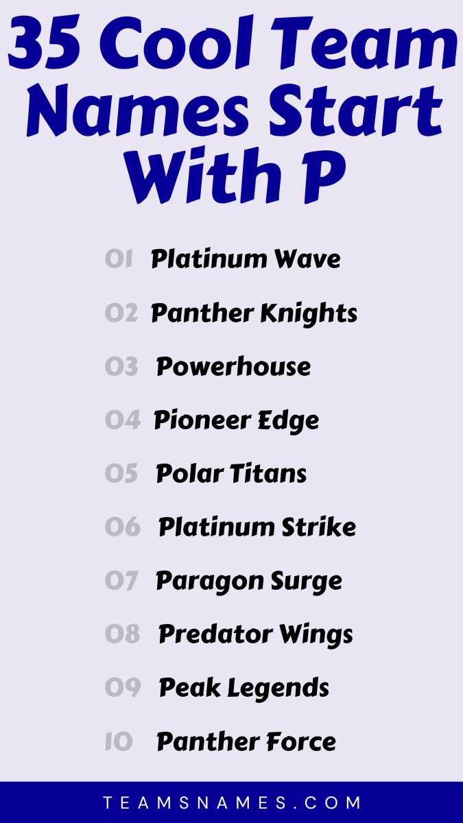520 Powerful Team Names That Start With P to Dominate