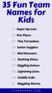 625 Cool Team Names for Kids That Everyone Will Remember
