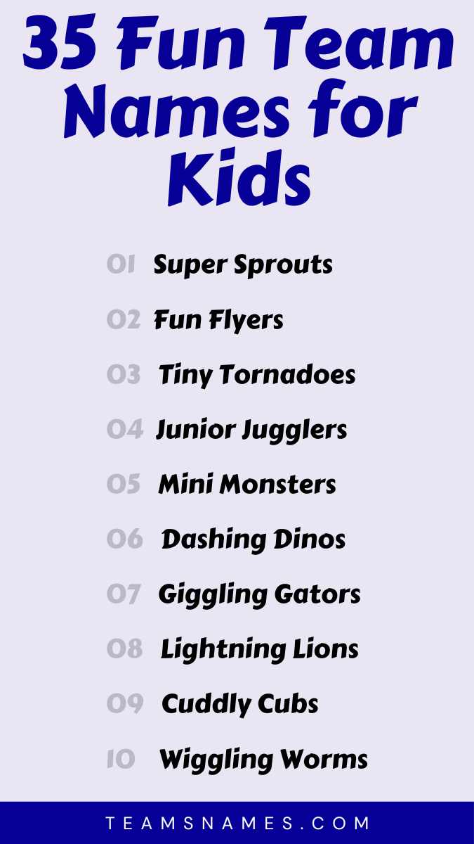625 Cool Team Names for Kids That Everyone Will Remember