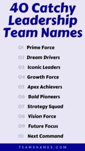 575 Best Leadership Team Names to Empower Your Team