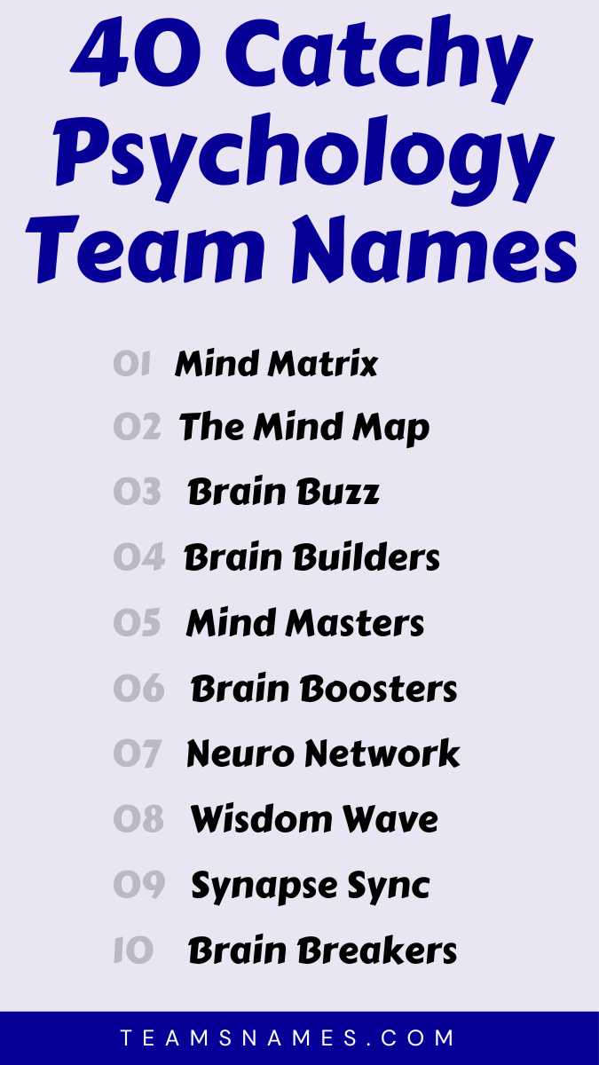 480 Brilliant Psychology Team Names to Stand Out in Crowd