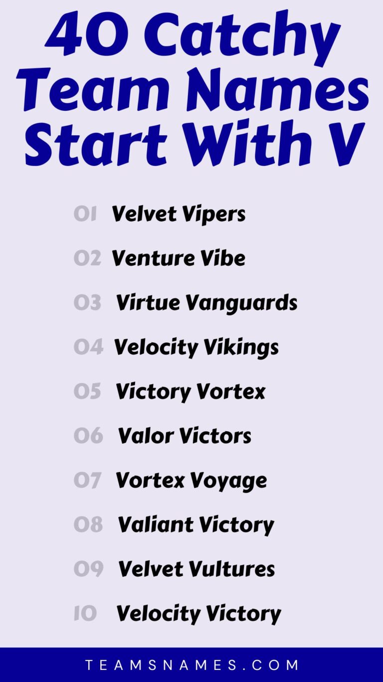 440 Cool Team Names That Start With V for Success