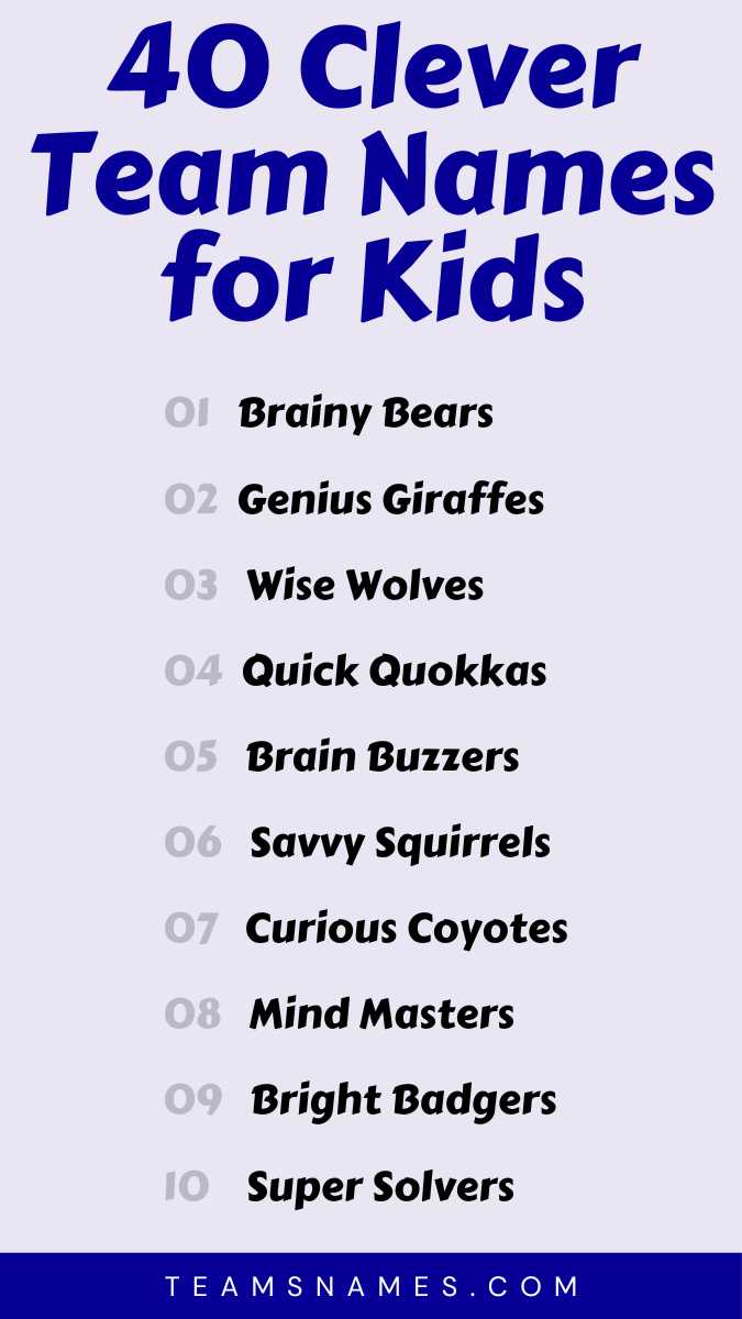 625 Cool Team Names for Kids That Everyone Will Remember