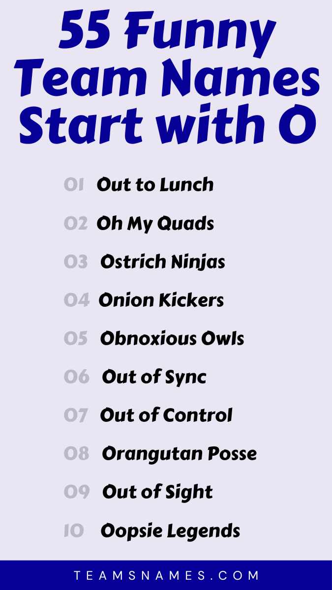 525 Best Out-of-the-Box Team Names That Start with O