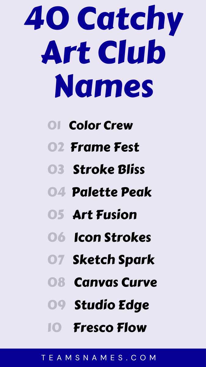 470 Vibrant Art Club Names for the Art Lover in You