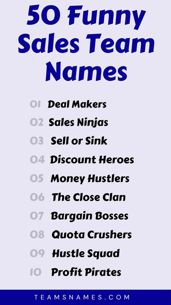 350 Proven Sales Team Names Ideas to Try Now