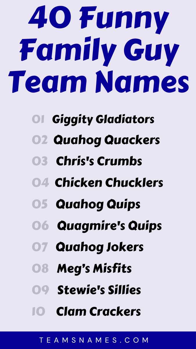 720 Best Family Guy Team Names to Impress Everyone