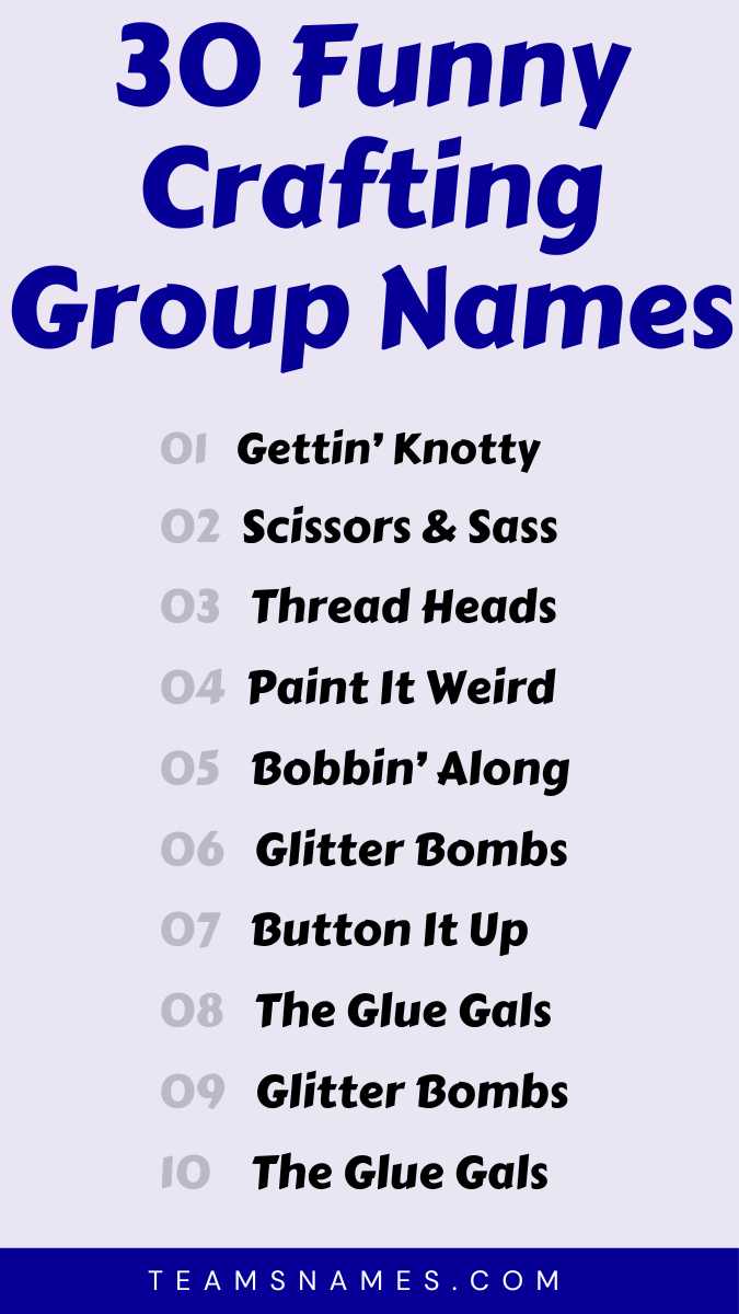 475 Bold & Unique Craft Group Names for Every Crafter