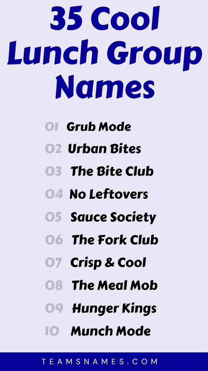 385 Unique Lunch Group Names You'll Want to Steal