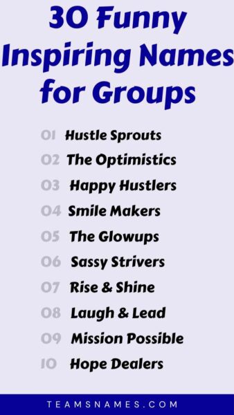 395 Unique Inspirational Group Names for Motivation & Fun