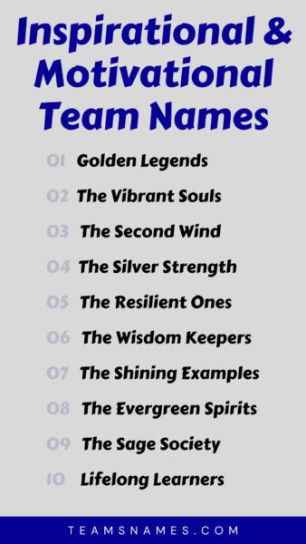 180 Best Uplifting Team Names for Senior Living Communities